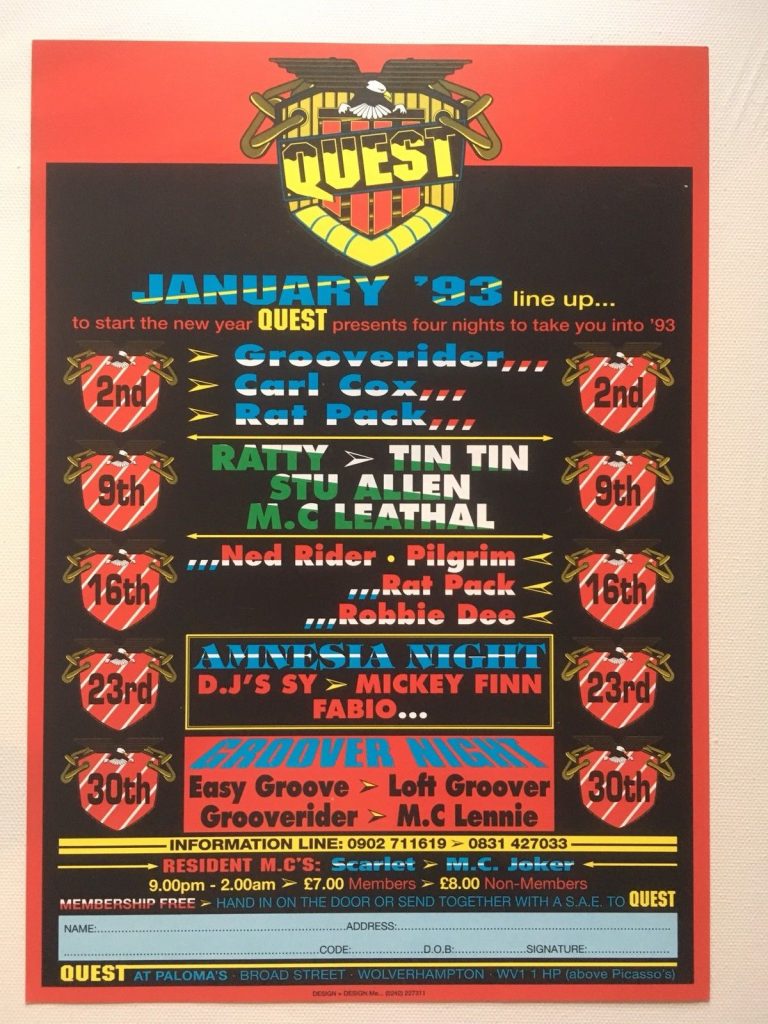 Classic Rave Flyers Archive of UK Warehouse Parties and Club Nights