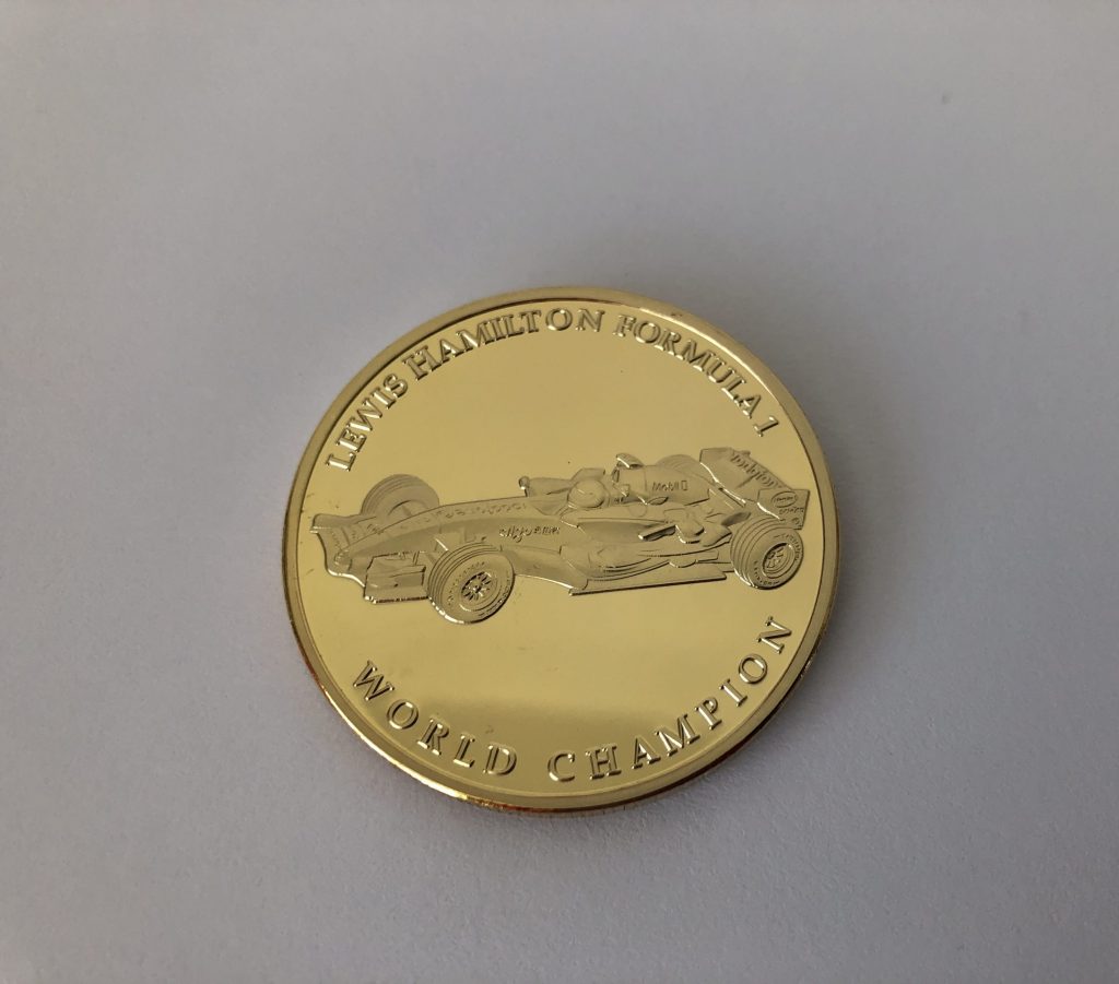 Lewis Hamilton 1 oz Gold Plated Commemorative F1 Medal from 2014 ...