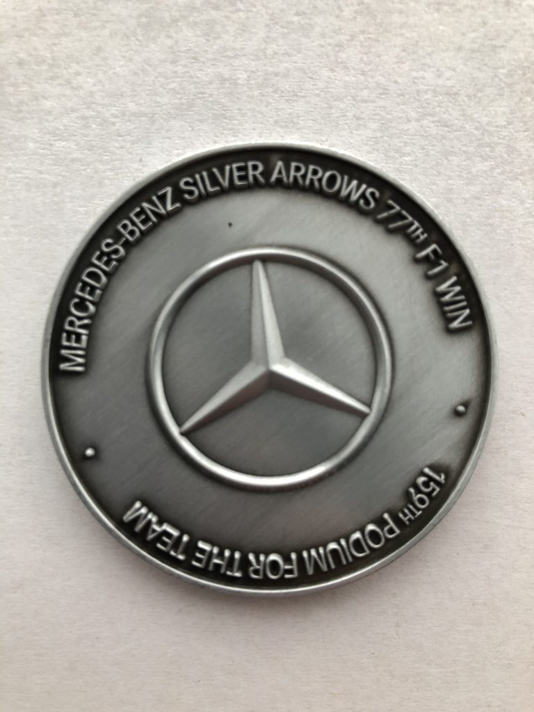Genuine Mercedes Benz Commemorative F1 Medal from 2018 Azerbaijan GP ...