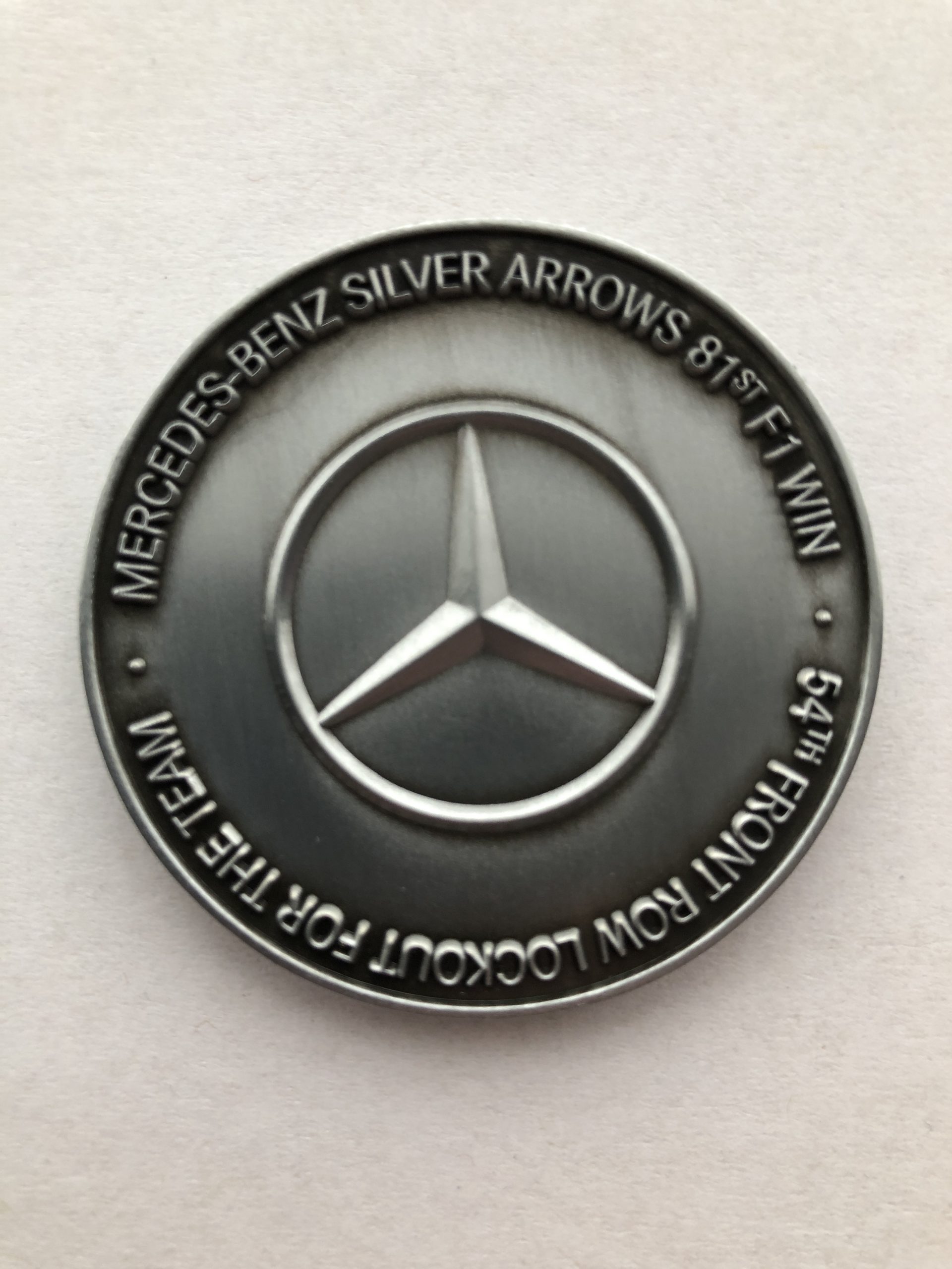 Genuine Mercedes Benz Commemorative F1 Medal from 2018 Hungarian GP ...