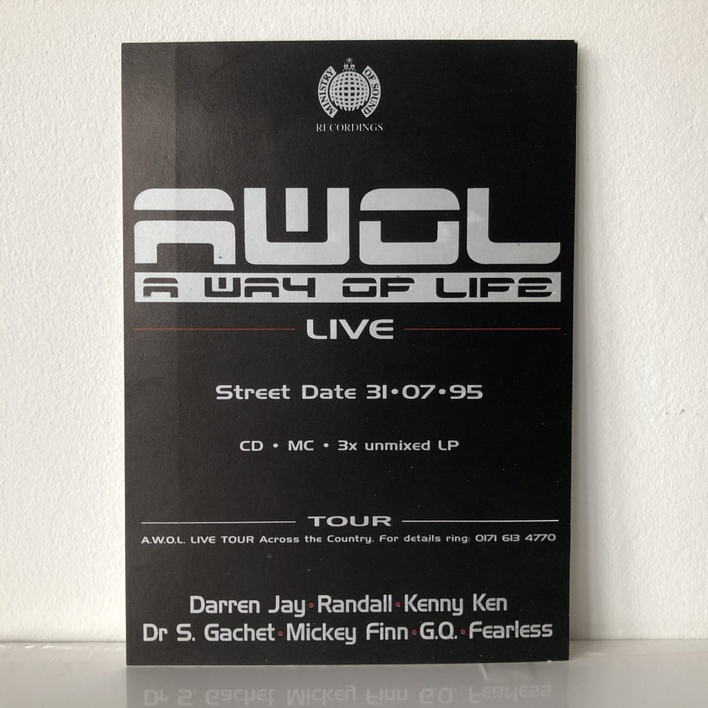 AWOL - LIVE - 1995 - Vintage Jungle Rave Flyer | Classic Trax